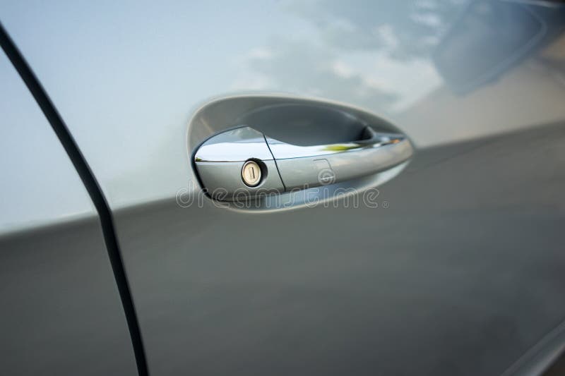 Luxury Car Door Handle with Key Hole Stock Photo - Image of keyhole ...