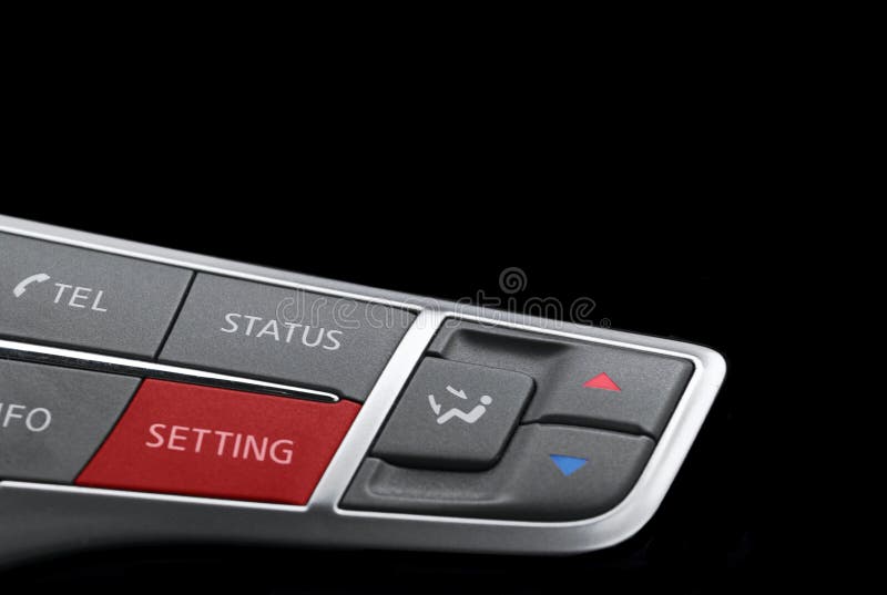 Luxury Car Inside. Interior of Prestige Modern Car. Media Control and ...