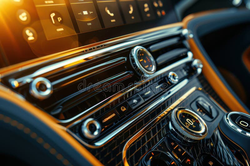 Luxury Car Interior with Advanced Digital Climate Control for Enhanced Comfort and Style Stock ...