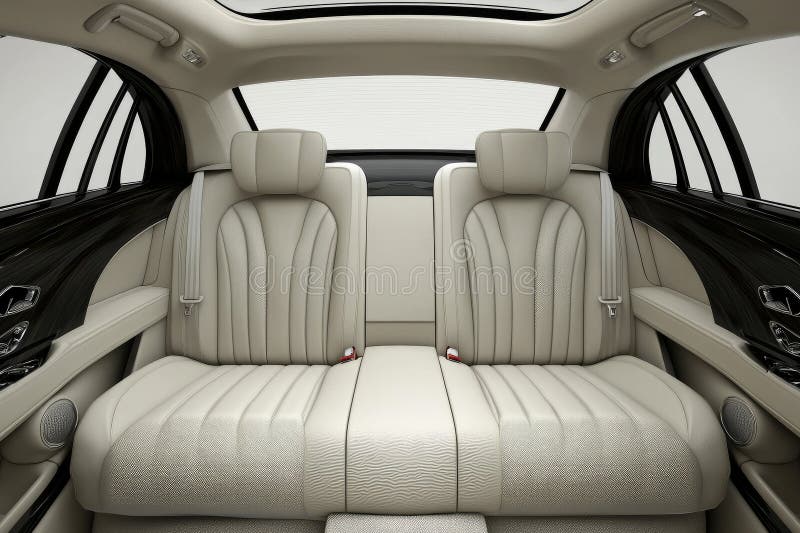 Luxury Car Interior with Back Seat View Stock Illustration ...