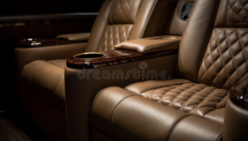 Luxury Car Interior Comfortable Leather Seats, Elegant Design, Modern ...
