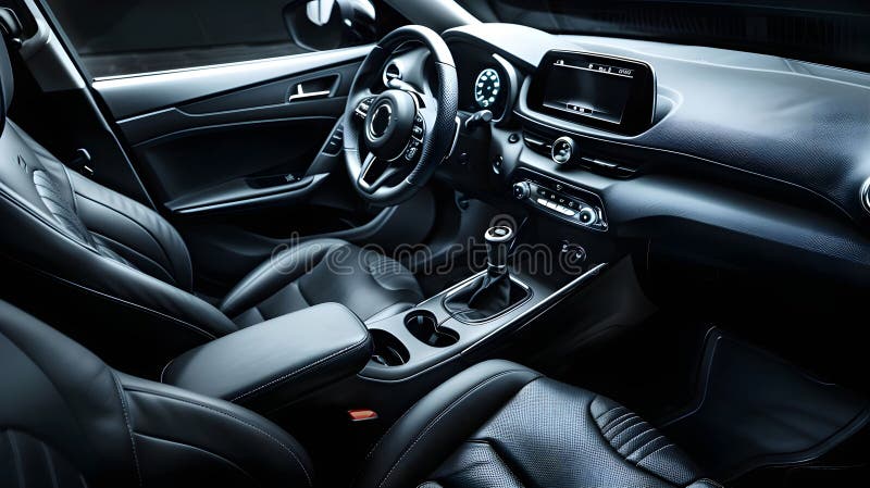 Luxury Car Interior Design Leather Seats Dashboard Gear Shift Stock ...
