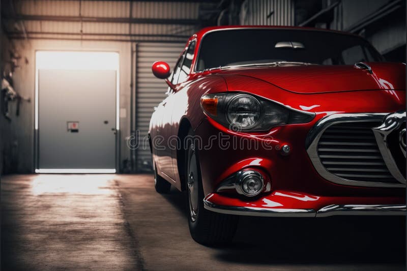 Luxury Car Park in Indoor Garage in Close Up View Stock Illustration ...