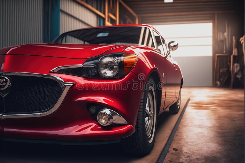 Luxury Car Park in Indoor Garage in Close Up View Stock Illustration ...