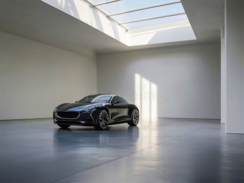 Luxury Car Parked in a Modern Garage. Concept Stock Photo - Image of ...