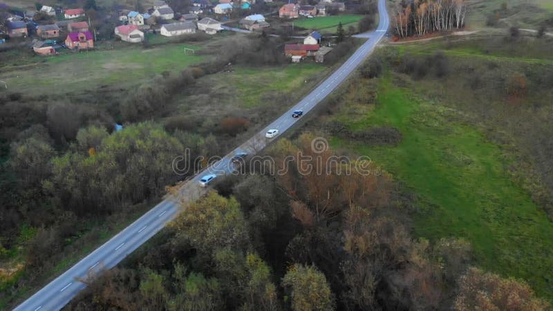 Luxury Car on Road on the Field Background Stock Footage - Video of ...