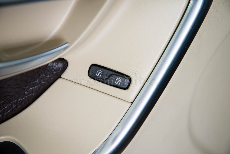 Luxury Car Single Door Locking Switch Stock Image - Image of inside ...