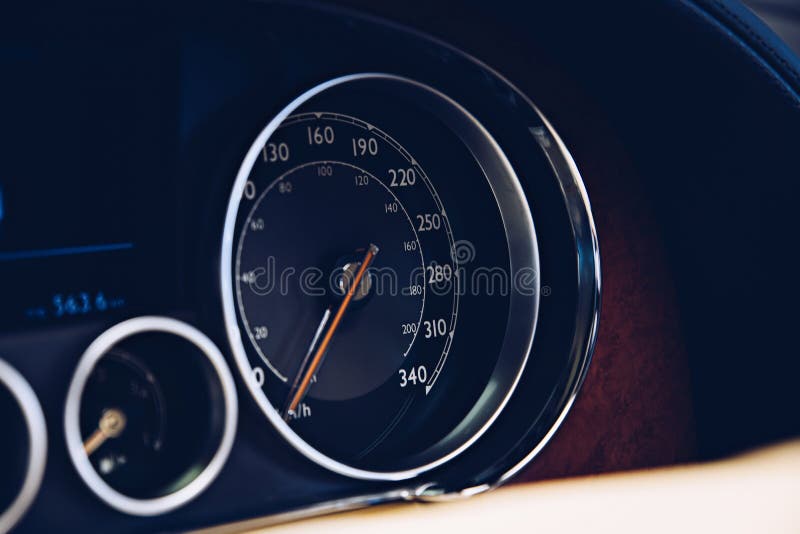 Luxury Car Speedometer and Dashboard Stock Photo - Image of equipment ...