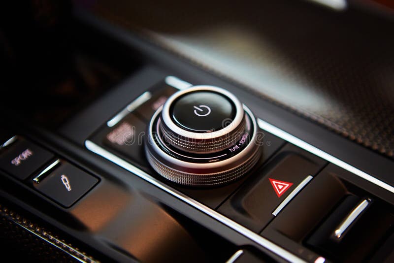 Luxury Car Tune Control Panel. Modern Car Interior Stock Image - Image ...