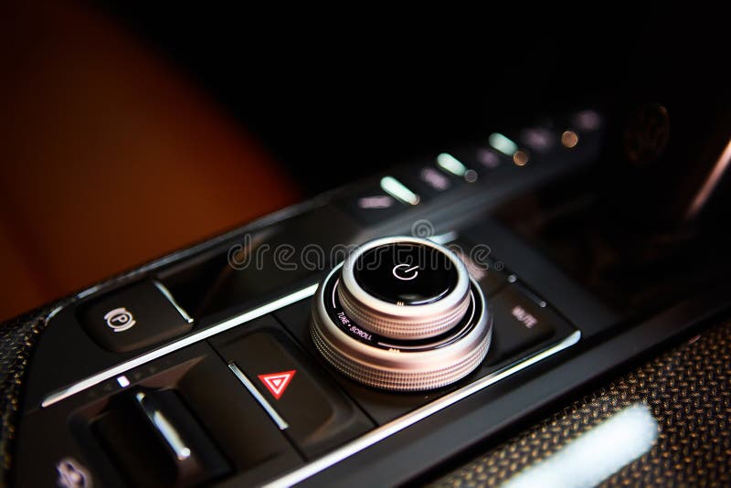 Luxury Car Tune Control Panel. Modern Car Interior Stock Photo - Image ...
