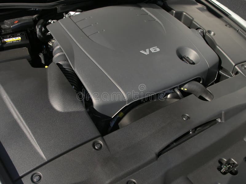 Luxury car v6 engine stock image. Image of transportation - 3670293