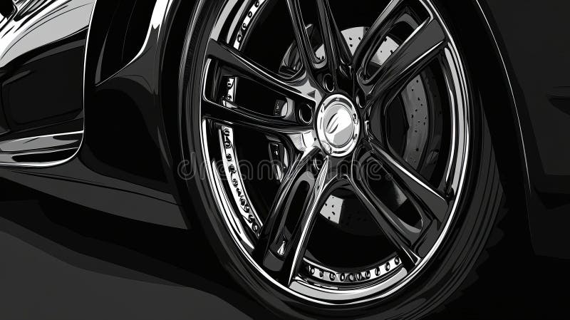 Luxury Car Wheel Illustration Stock Illustration - Illustration of ...