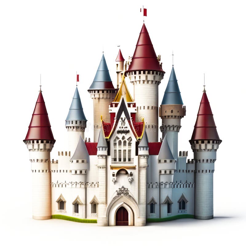 Luxury Castle on White Background Stock Illustration - Illustration of ...