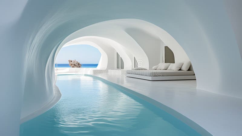 Luxury Cave Villa with Pool and Space for Rest. Neural Network Ai ...
