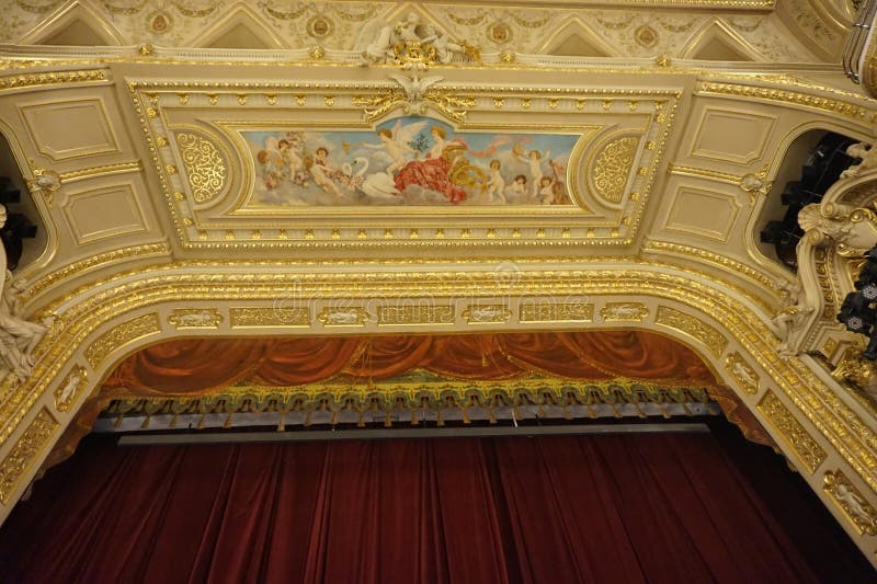 Luxury Ceiling in the Interior of the Lviv Opera House. Editorial Image ...