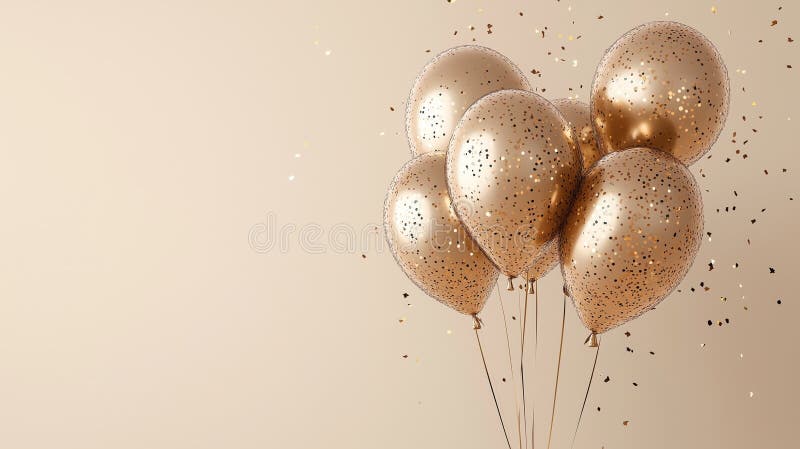 Luxury 2024 Celebration with Golden Balloons and Subtle Confetti on ...