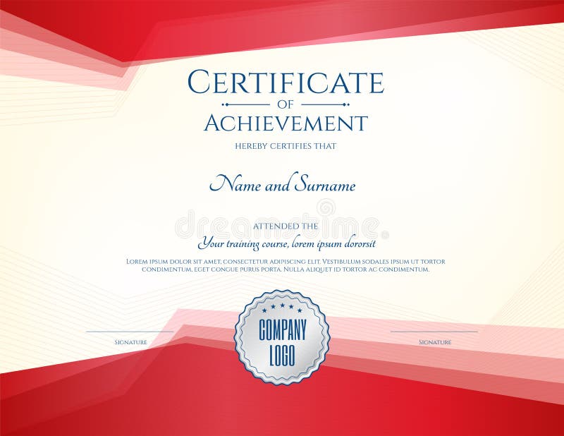 Modern Certificate Template with Elegant Border Frame, Diploma D Stock Vector - Illustration of ...