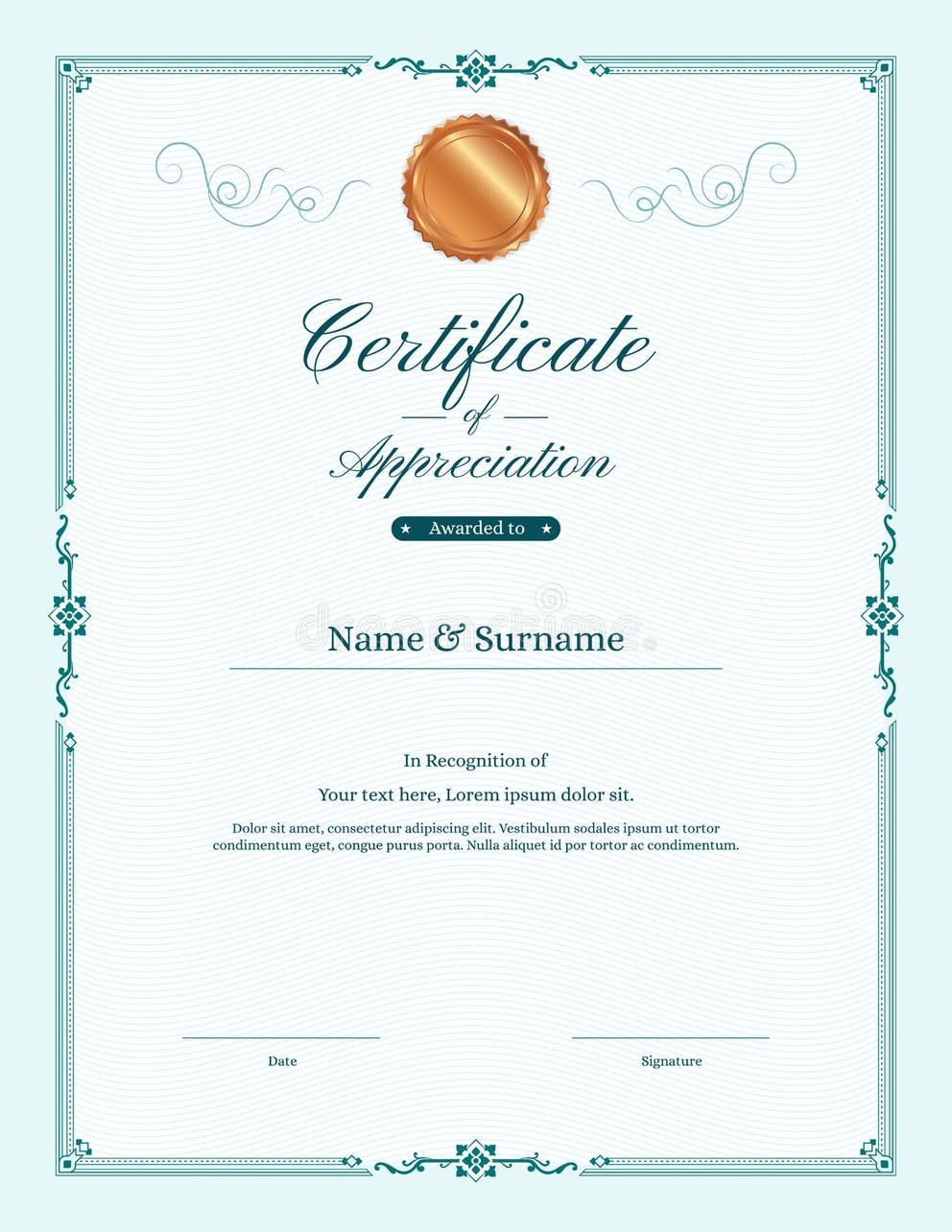 Bronze Certificate Template Stock Illustrations – 2,732 Bronze ...