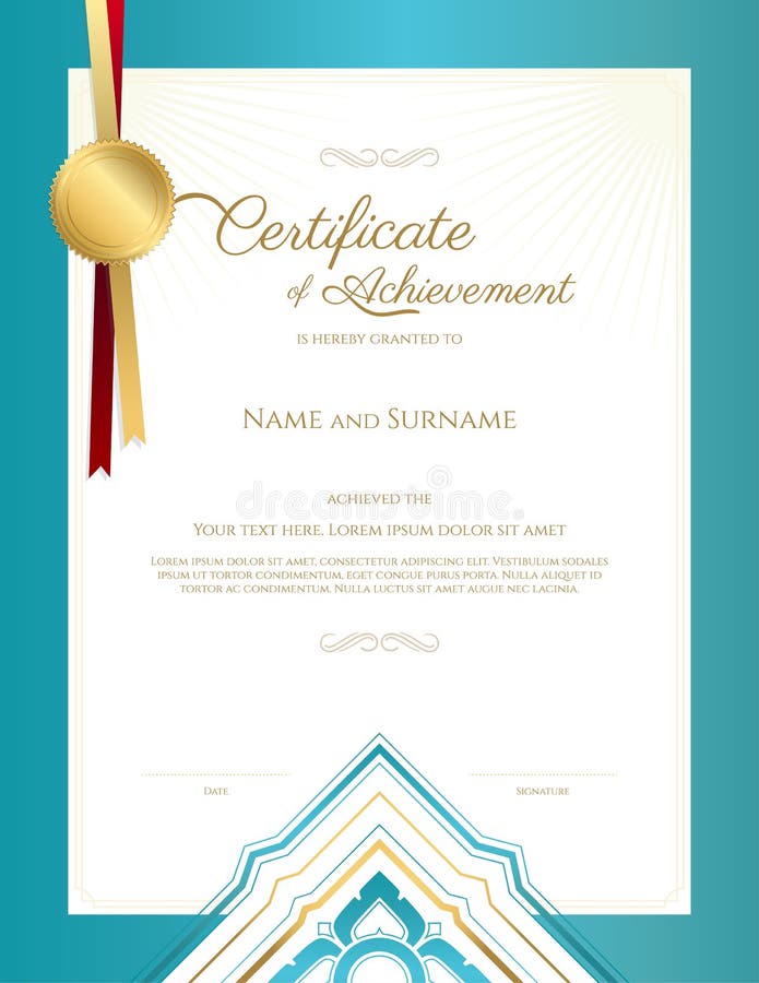 Luxury Certificate Template with Elegant Border Frame, Diploma Design ...