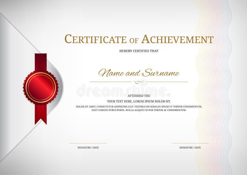 Luxury Certificate Template with Elegant Border Frame, Diploma D Stock Vector - Illustration of ...