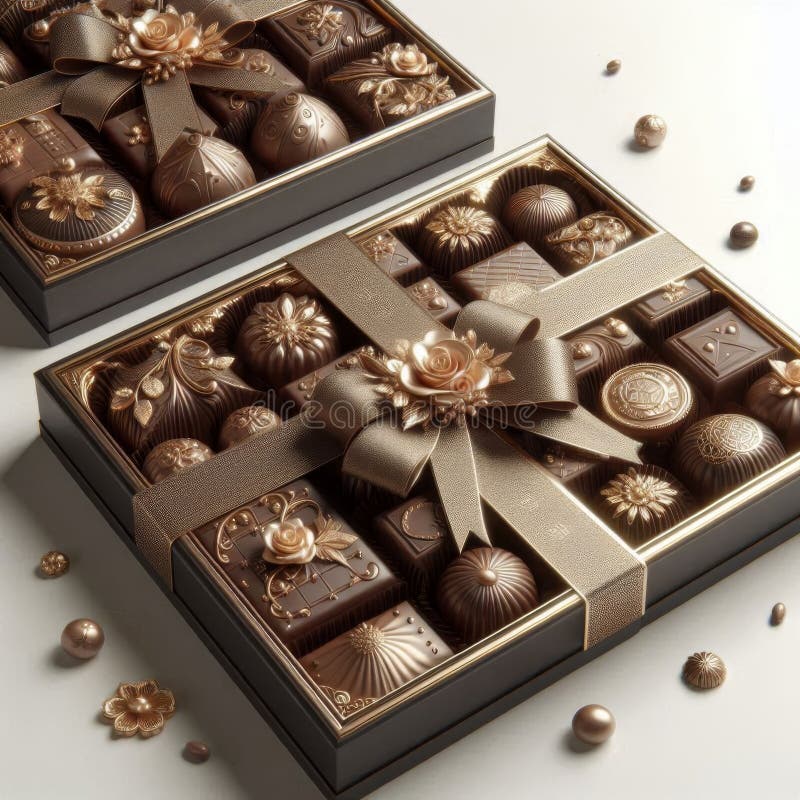 Luxury Chocolate Box on Clean White Background, Perfect for Gift Giving ...