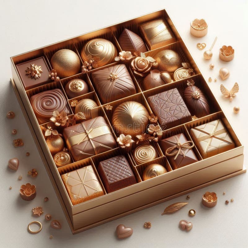 Luxury Chocolate Box on Clean White Background, Perfect for Gift Giving ...