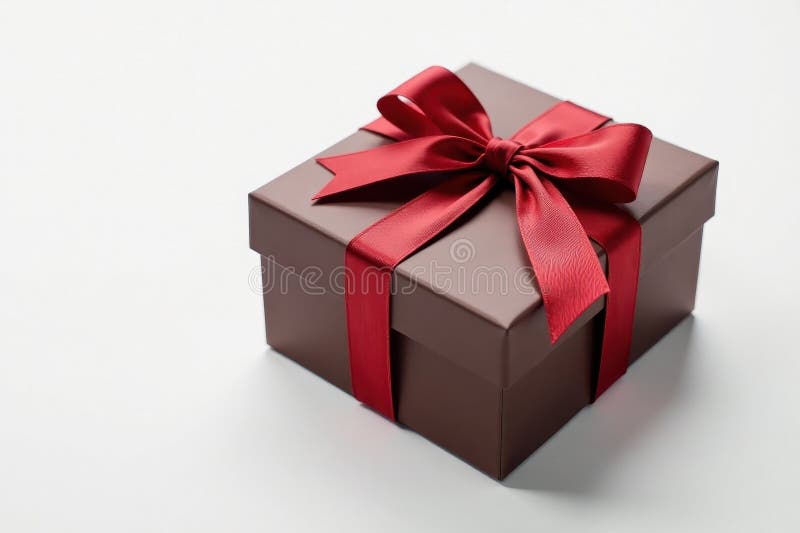 Luxury Chocolate Gift Box with a Graceful Ribbon Bow, Pristine White ...
