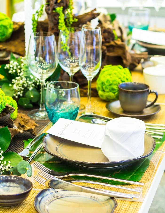 Luxury Christmas Party Dinner Table Setting Concept Stock Photo - Image ...