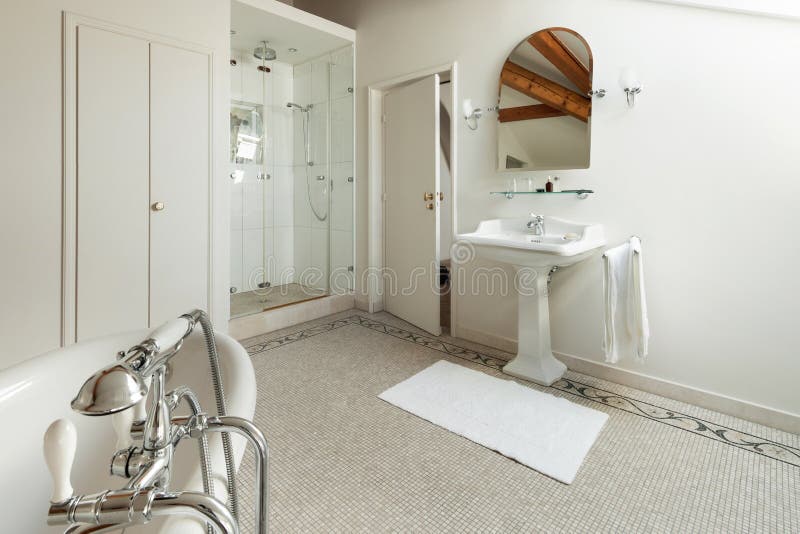 Classic Bathroom With Old Bathtub Stock Photo - Image of indoors, bath ...