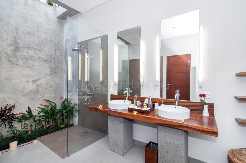 Luxury and Clean bathroom stock image. Image of basin - 51035843