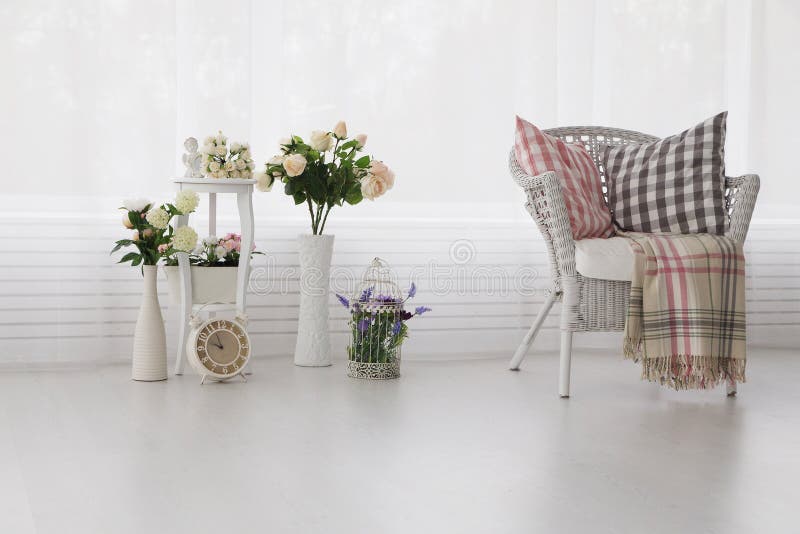 Luxury Clean Bright White Interior Stock Image - Image of modern ...