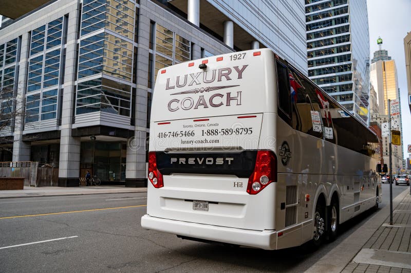 Luxury Coach Bus in Toronto Downtown. Editorial Photography - Image of ...