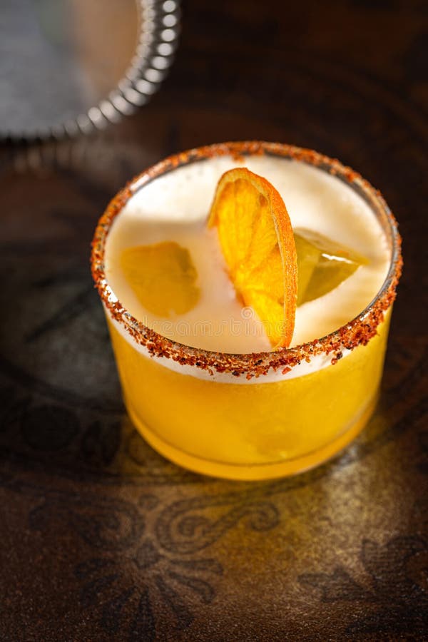 Luxury Cocktail on the Wooden Table on a Dark Background Stock Photo ...