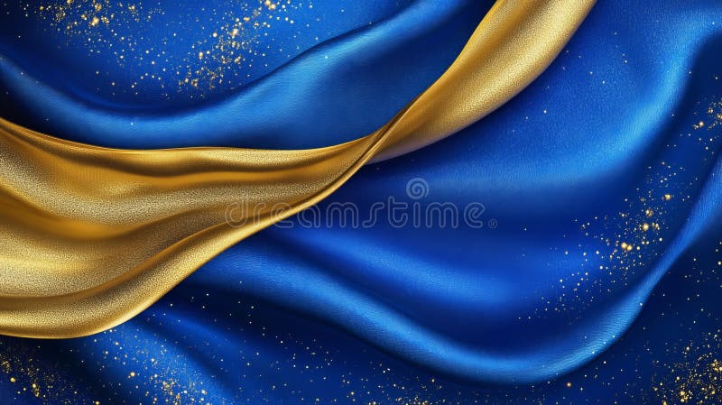 Luxury Concept Illustration Featuring a Deep Blue and Gold Abstract ...