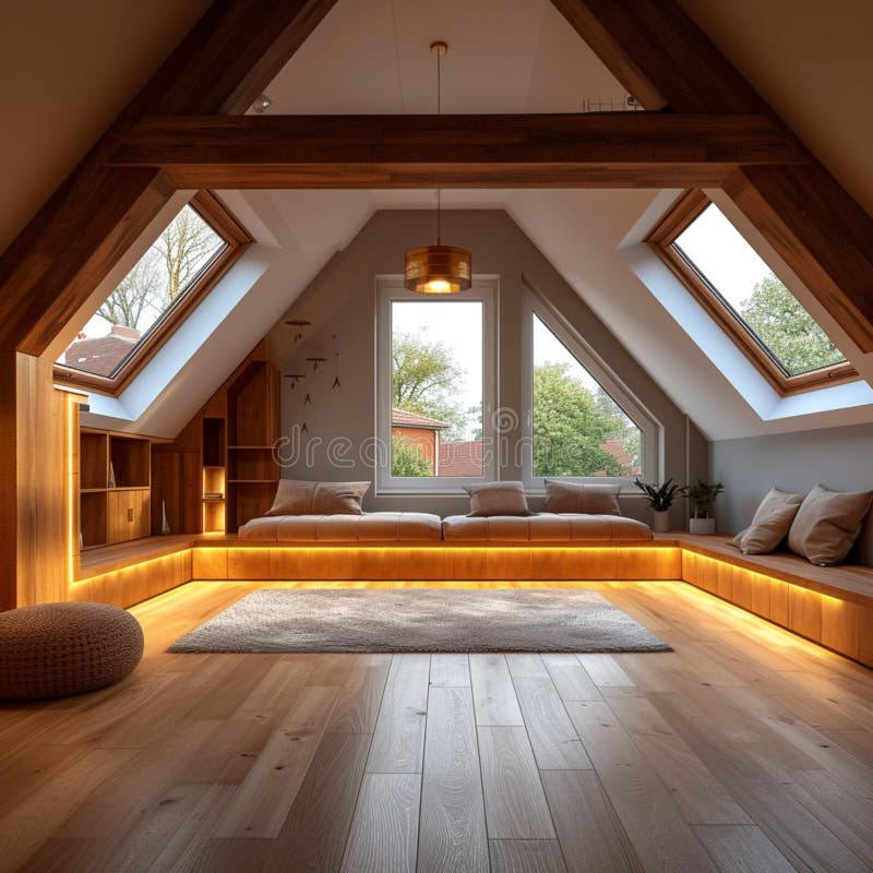 Luxury Concept Modern Dormer Loft Conversion Interior in Apartment or ...