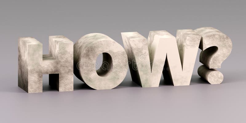 Luxury Concrete Inscription How on Grey Podium, Soft Light, Smooth ...