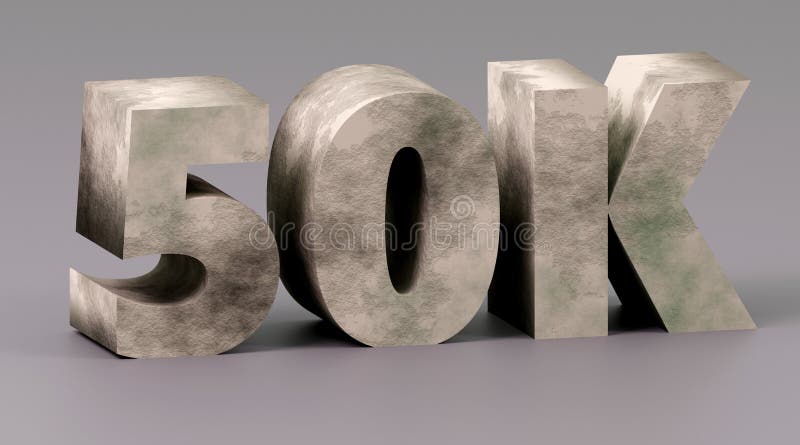 Luxury Concrete Inscription 50k on Grey Podium, Soft Light, Smooth ...