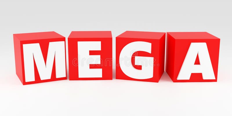 Luxury Concrete Inscription Mega on Grey Podium, Soft Light, Smooth ...