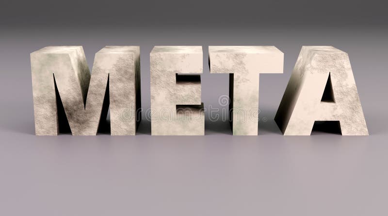 Luxury Concrete Inscription Meta on Grey Podium, Soft Light, Smooth ...