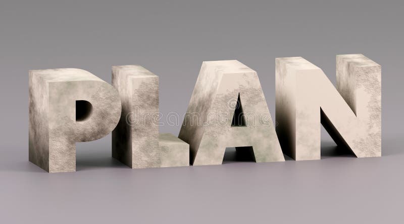 Luxury Concrete Inscription Plan on Grey Podium, Soft Light, Smooth ...