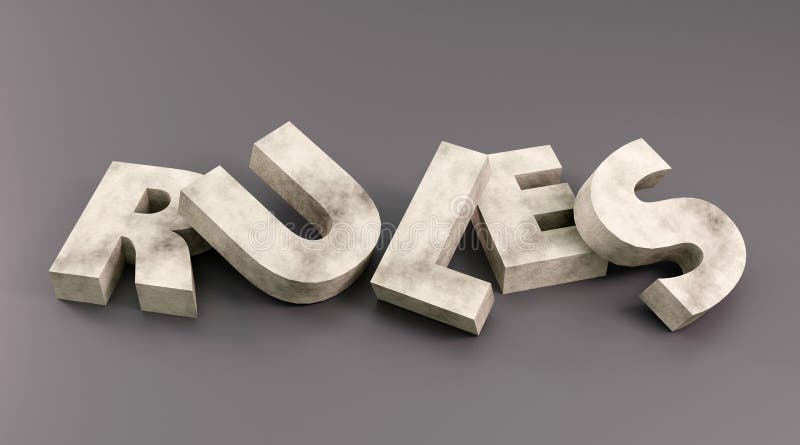 Luxury Concrete Inscription Rules on Grey Podium, Soft Light, Smooth ...