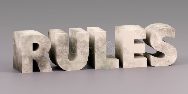 Luxury Concrete Inscription Rules on Grey Podium, Soft Light, Smooth ...