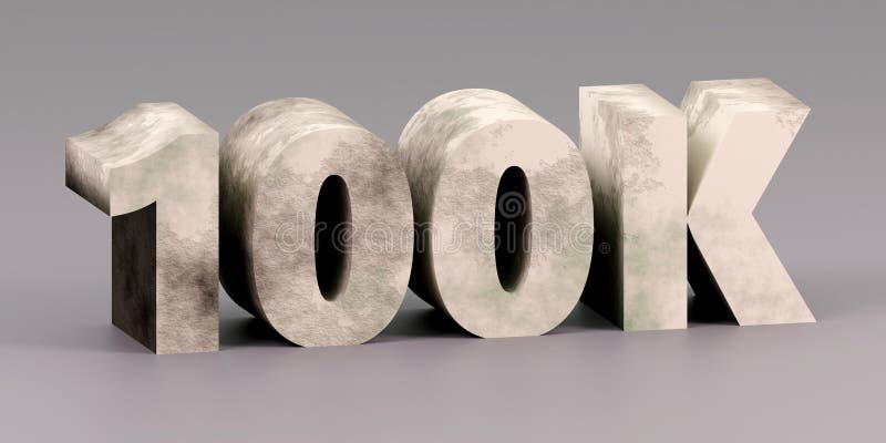 Luxury Concrete Sign 100k on Grey Podium with Wireframe House, Soft ...