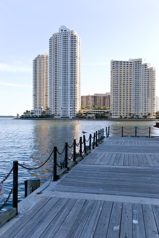 Luxury Condominium-buildings in Miami Stock Image - Image of side ...