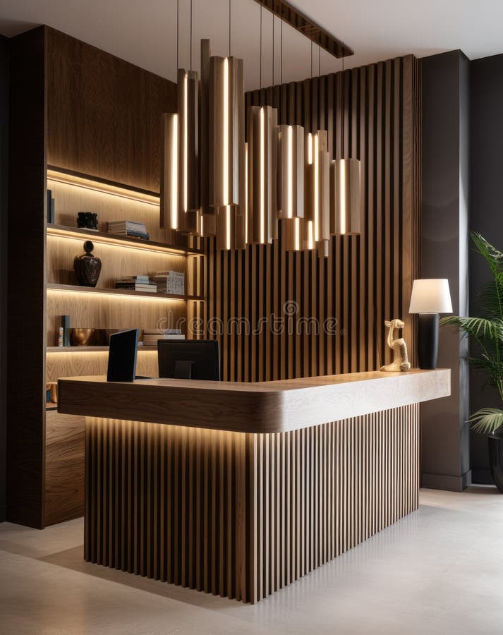 Luxury and Contemporary Lobby Area Interior Design Stock Illustration ...