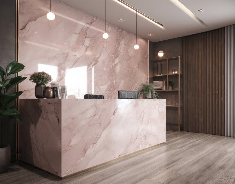 Luxury and Contemporary Lobby Area Interior Design Stock Illustration ...