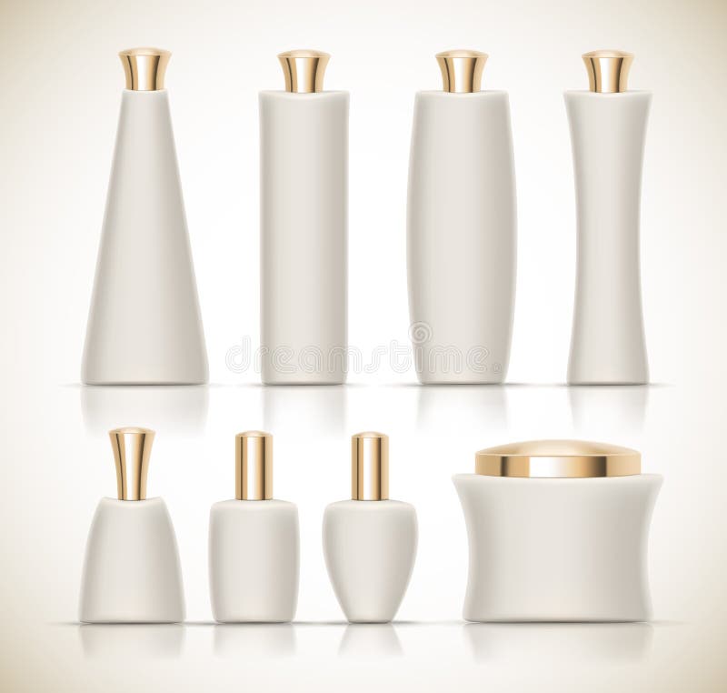 Luxury Cosmetic Packaging with Gold Cap and Blank Space Stock Vector ...