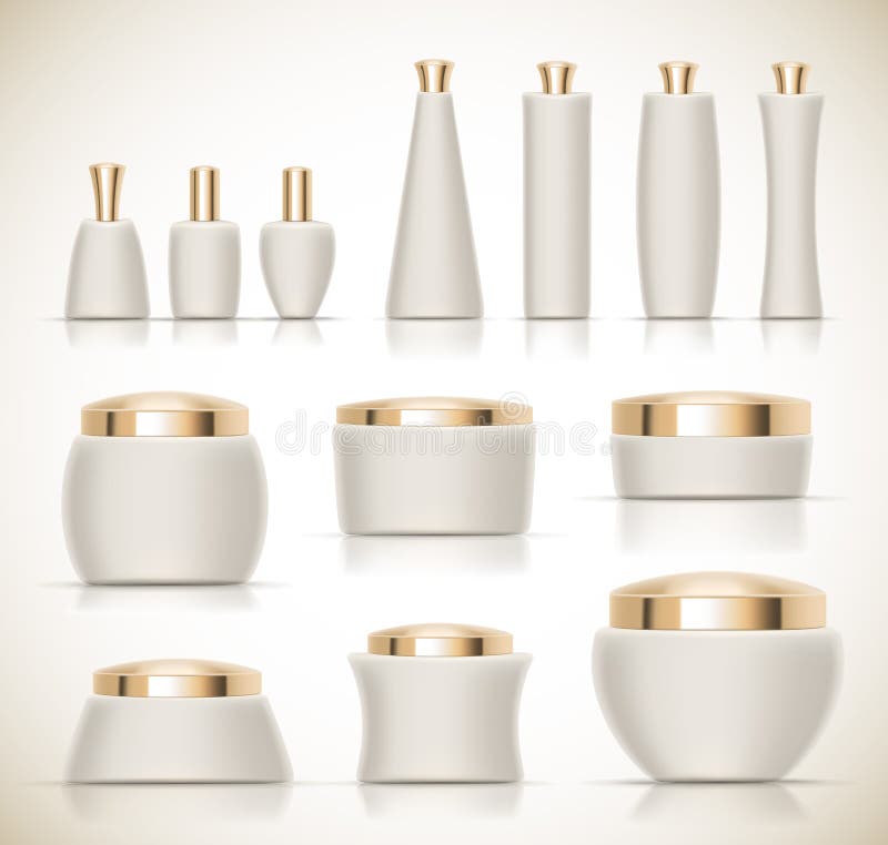 Luxury Cosmetic Packaging with Gold Cap and Blank Space Stock Vector ...