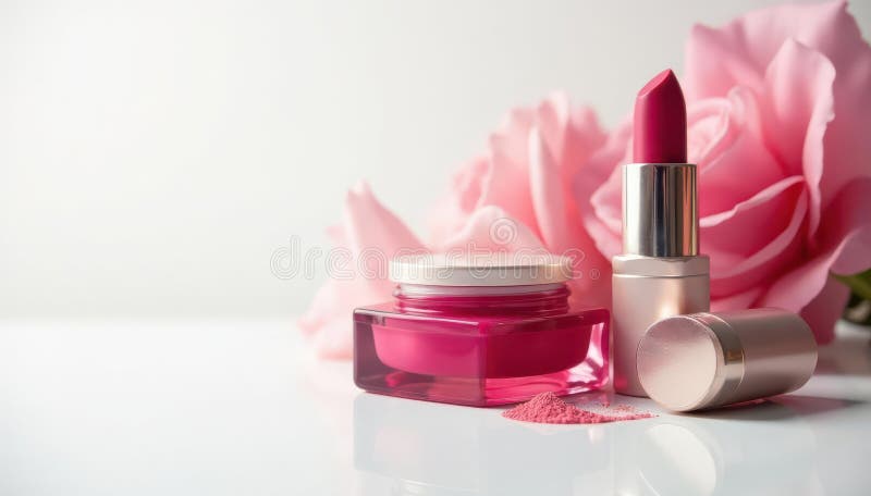 Luxury Cosmetics on Pristine White Background, Clean, Simple Stock ...