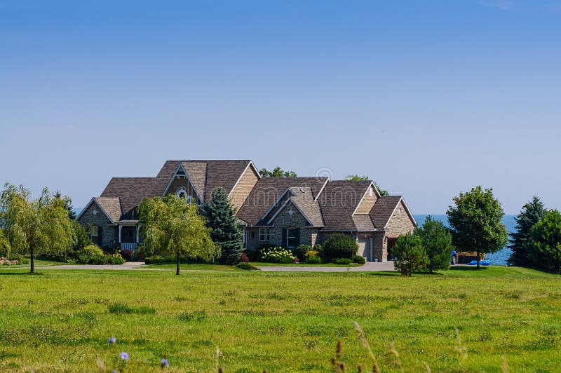 Large country house stock image. Image of rural, deck - 4885505